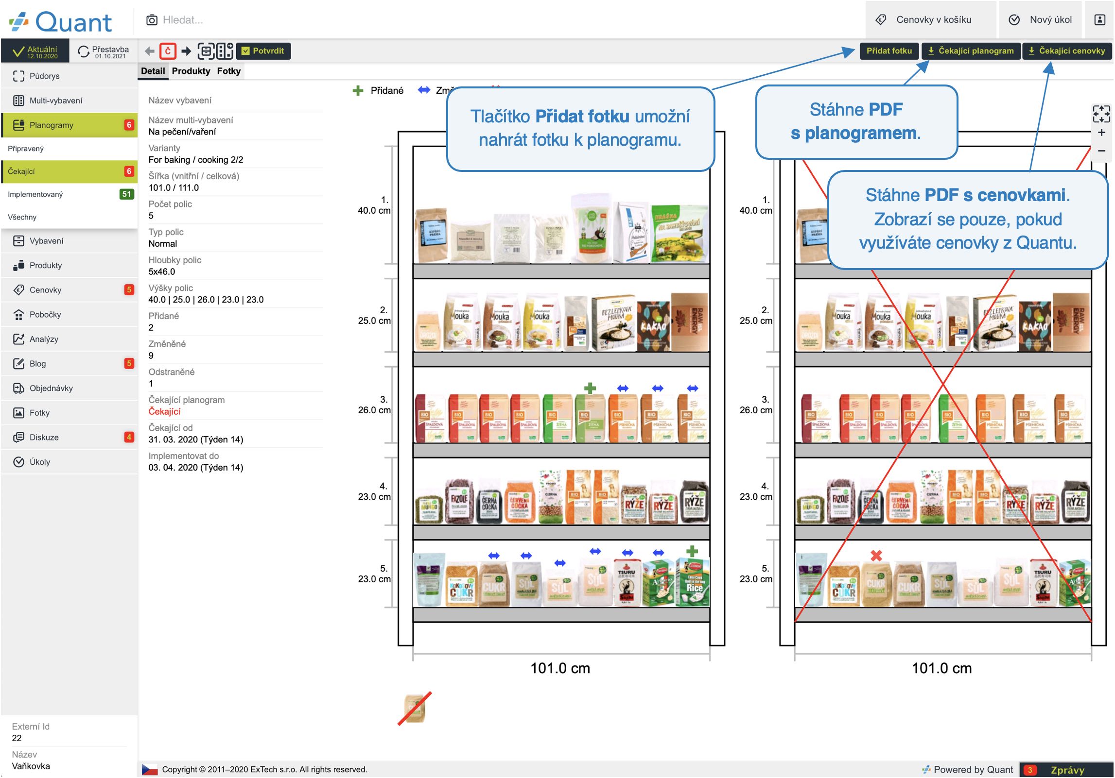 Detail planogramu | Manuál | Quant - Inteligentní platforma pro retail