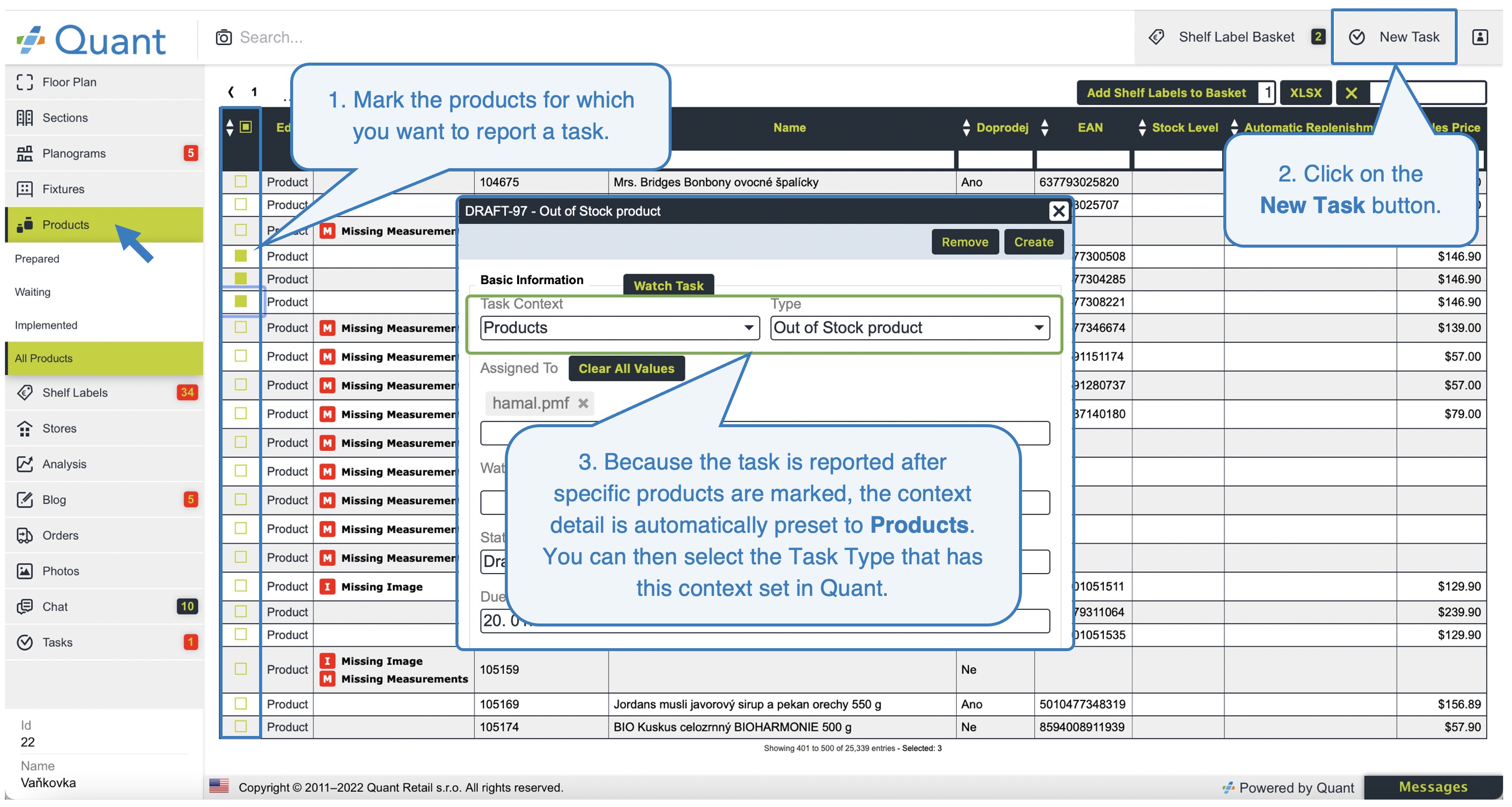 Task Contexts | Manual | Quant - Intelligent Retail Platform