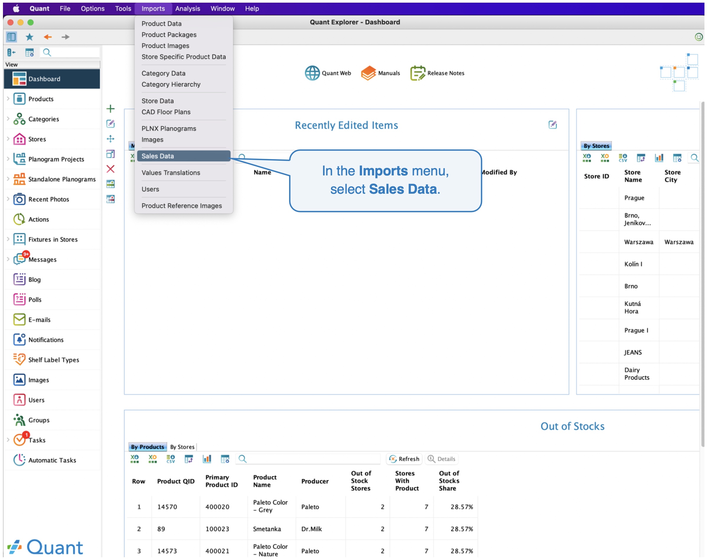 Sales Data Import | Manual | Quant - Intelligent Retail Platform