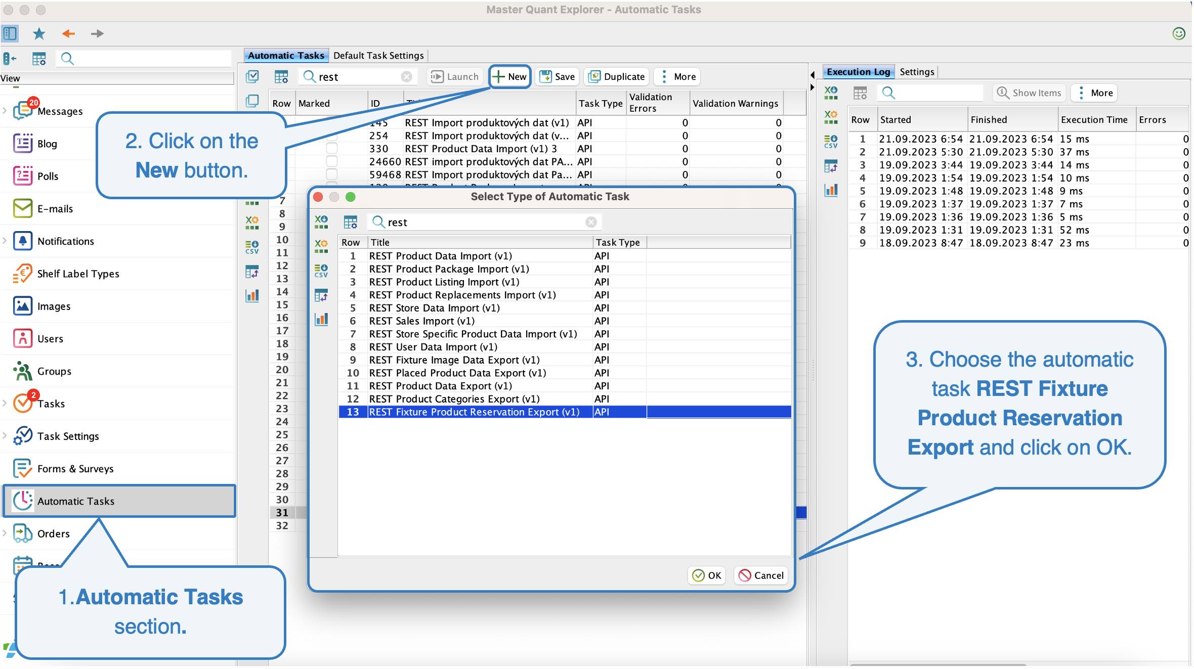 REST API Fixture Product Reservation Export V1 | Manual | Quant ...