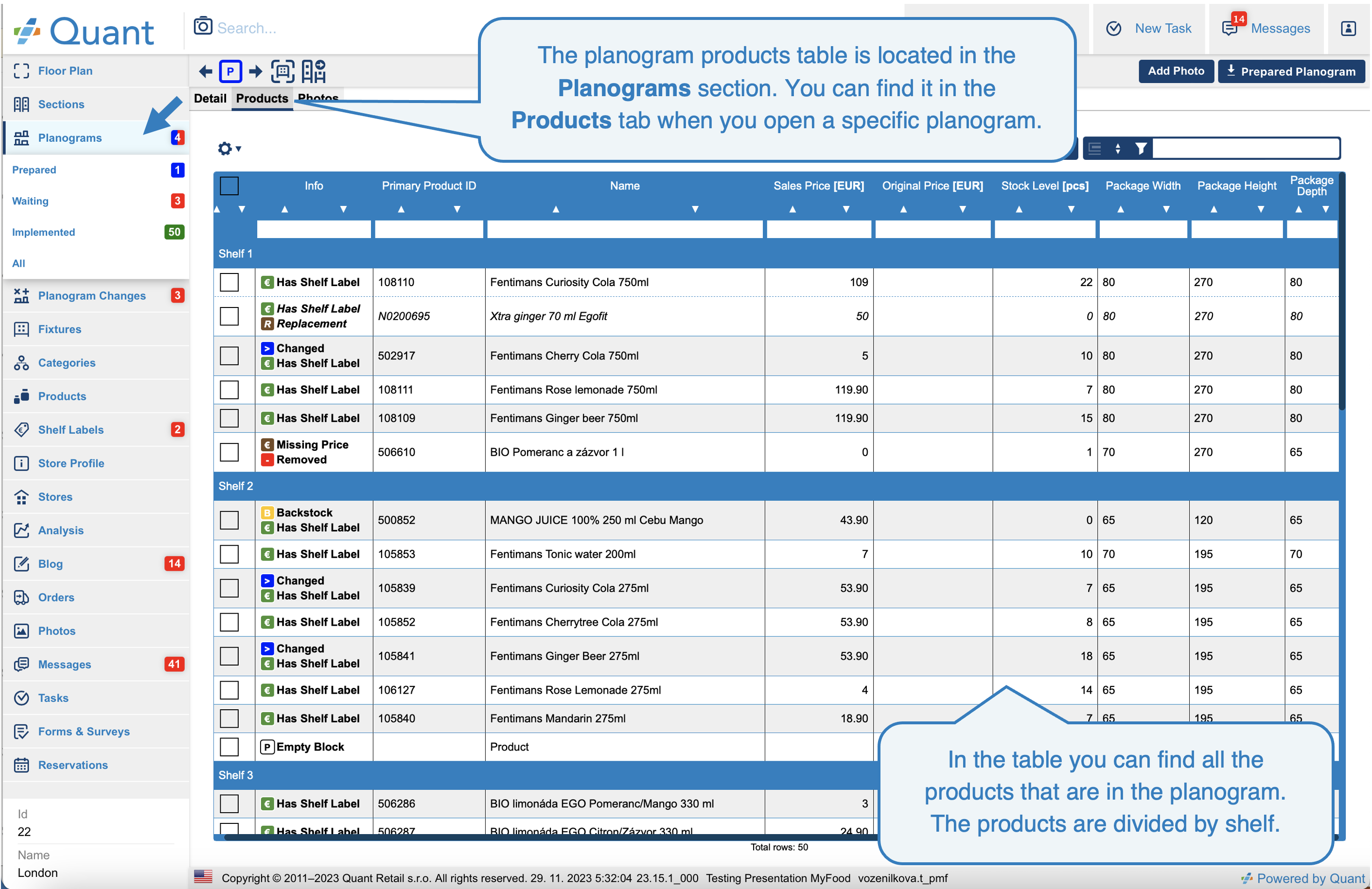 Planogram Products Web Settings | Manual | Quant - Intelligent Retail ...