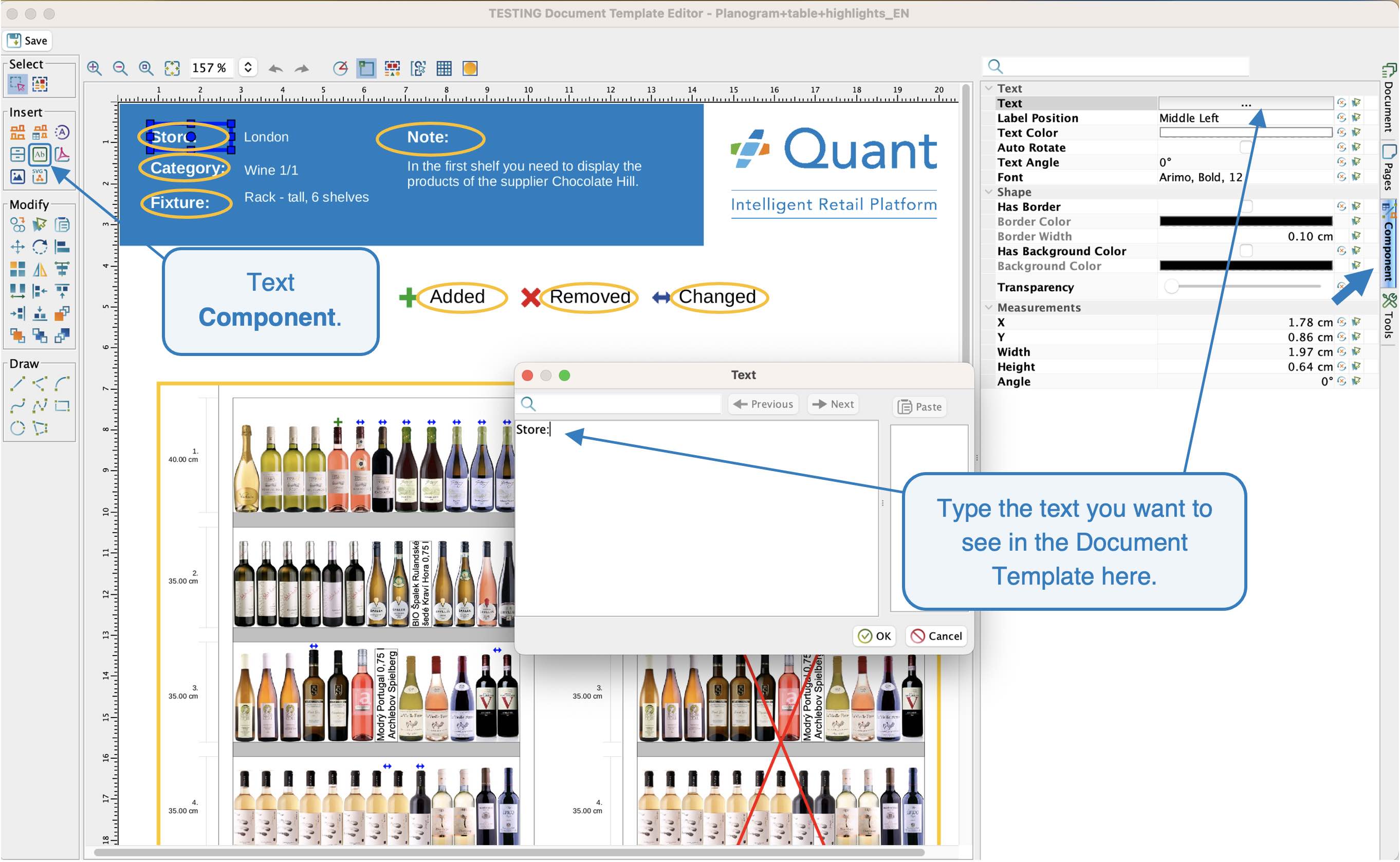 Text Component | Manual | Quant - Intelligent Retail Platform