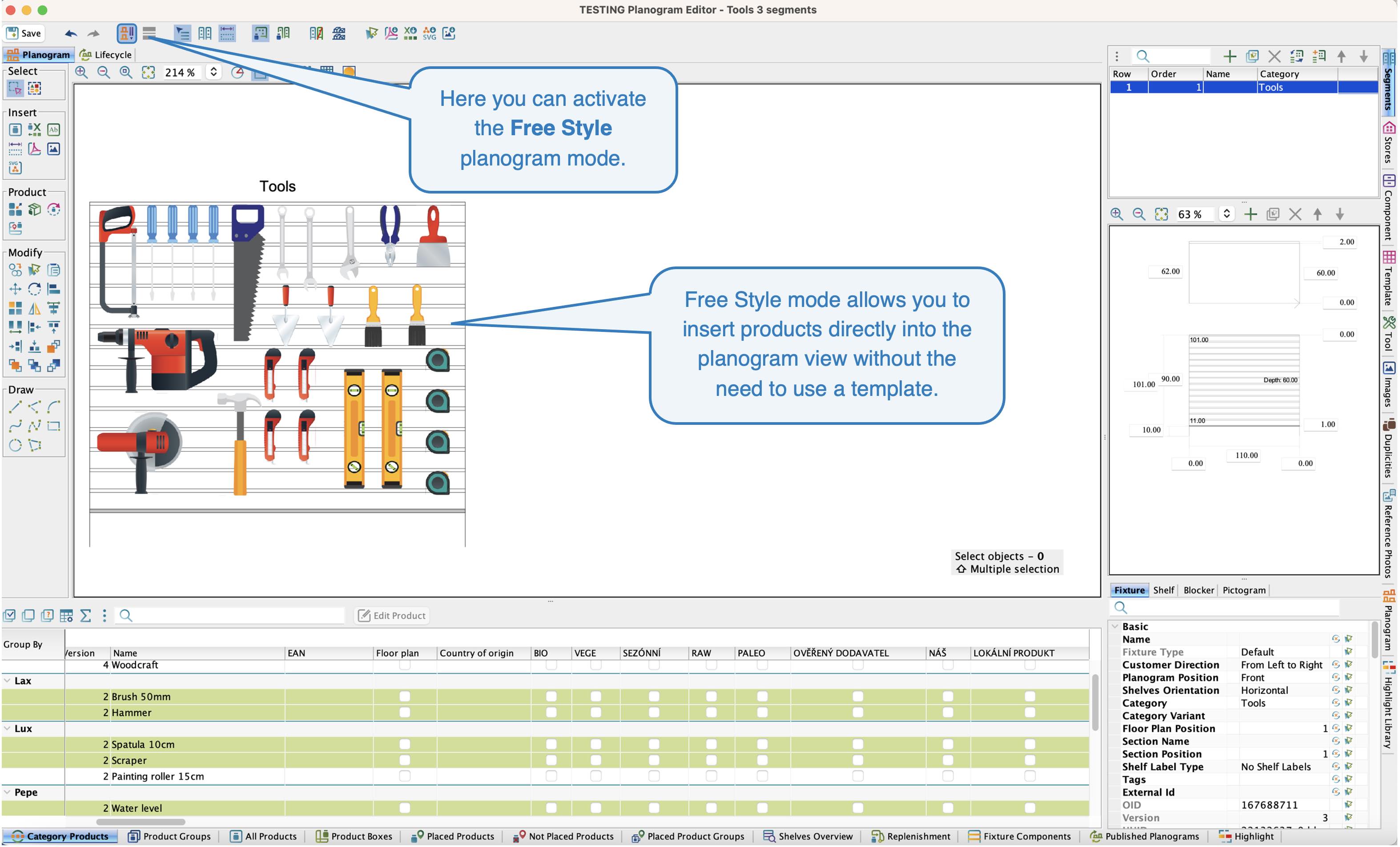 Planogram Editor Structure | Manual | Quant - Intelligent Retail Platform