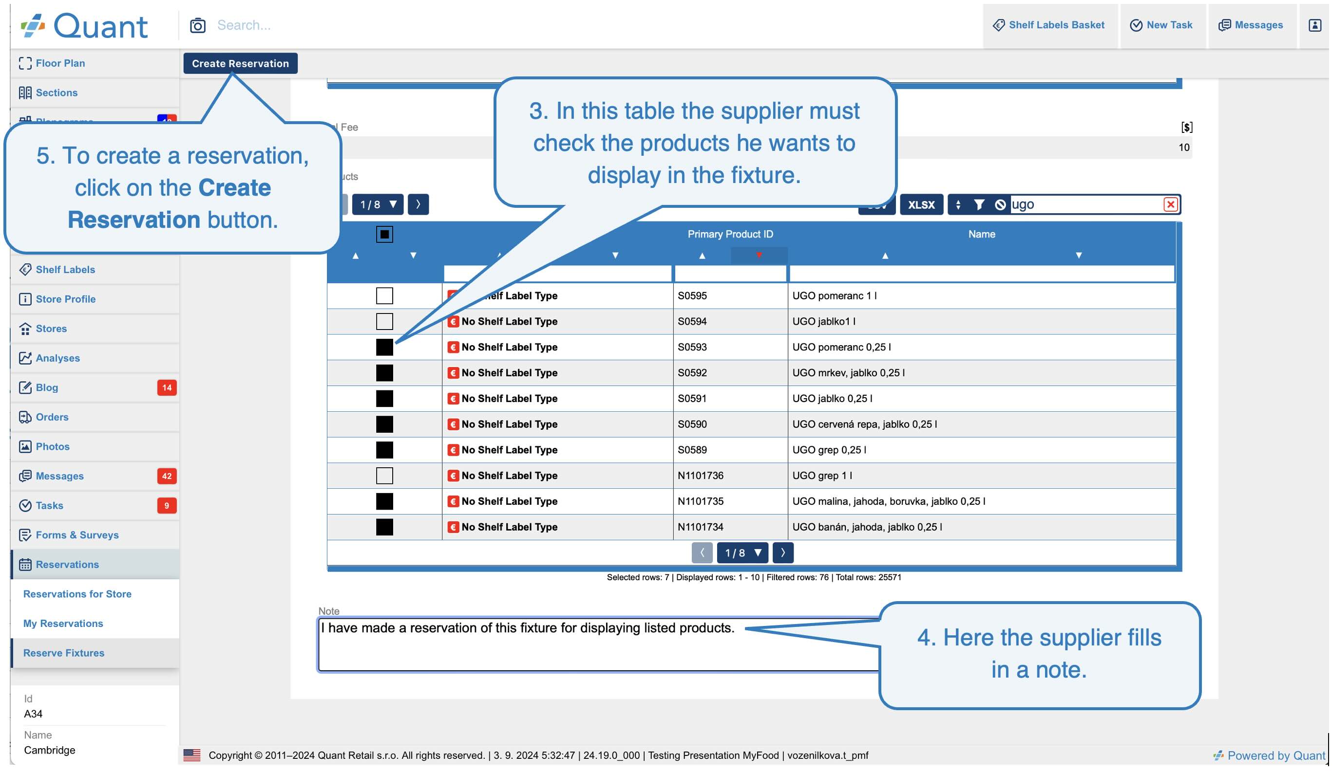 Fixture Reservations | Manual | Quant - Intelligent Retail Platform