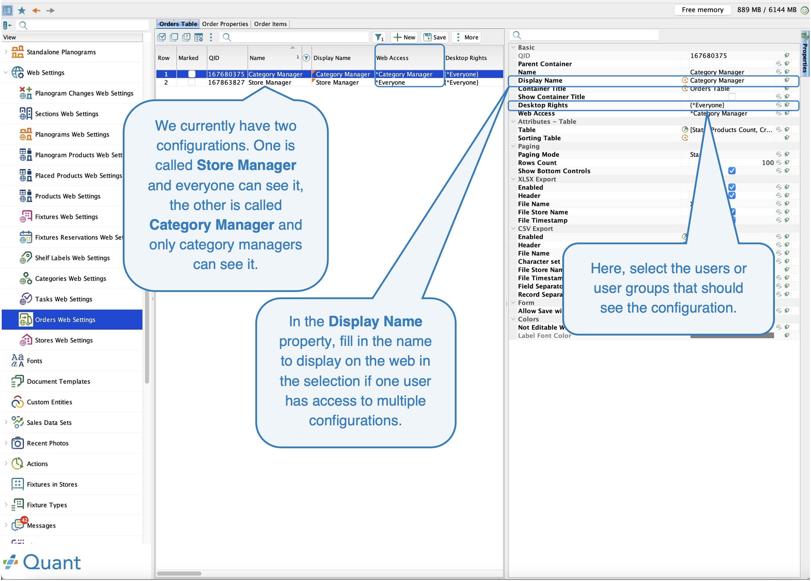 Orders Web Settings | Manual | Quant - Intelligent Retail Platform