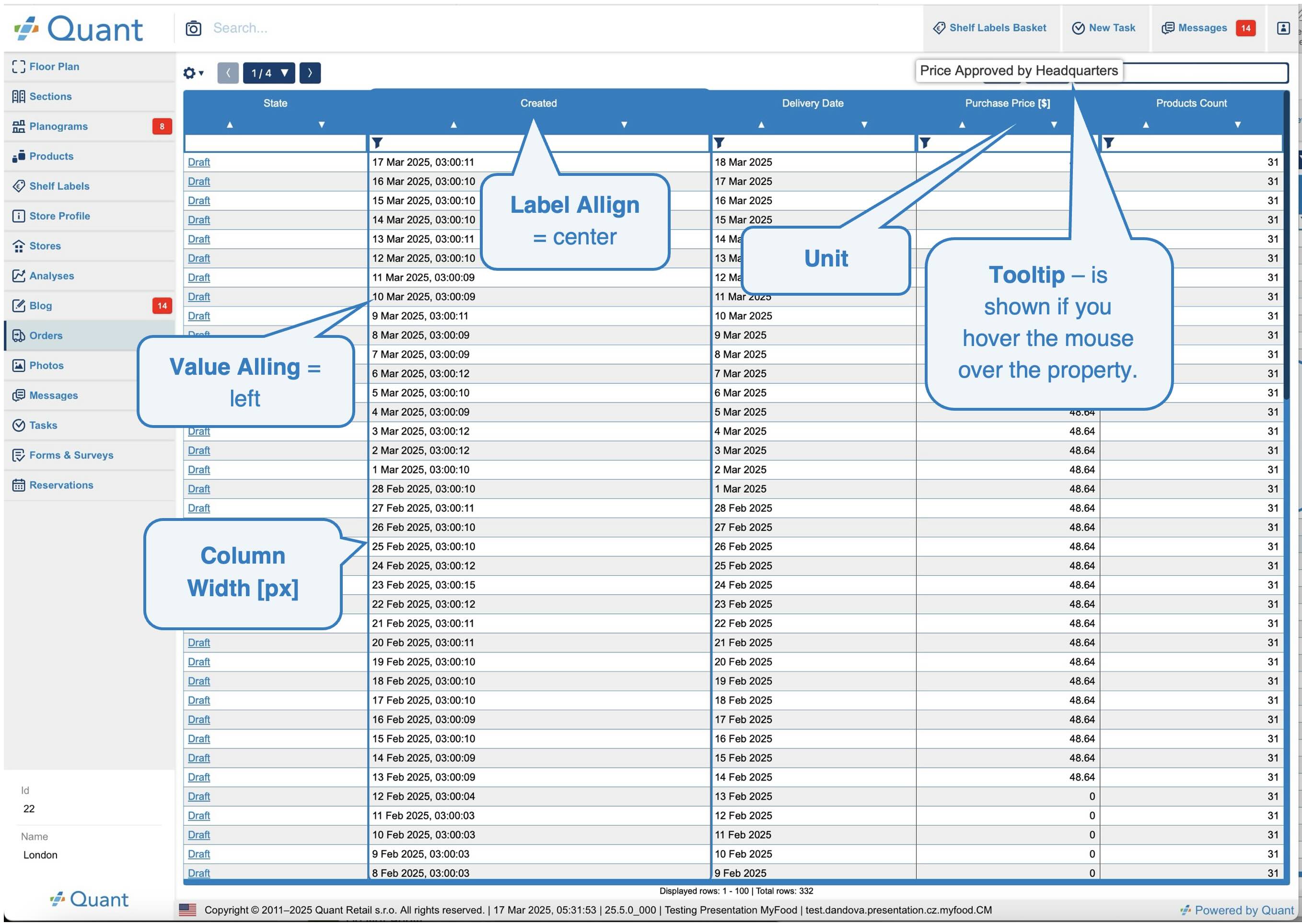 Orders Web Settings | Manual | Quant - Intelligent Retail Platform