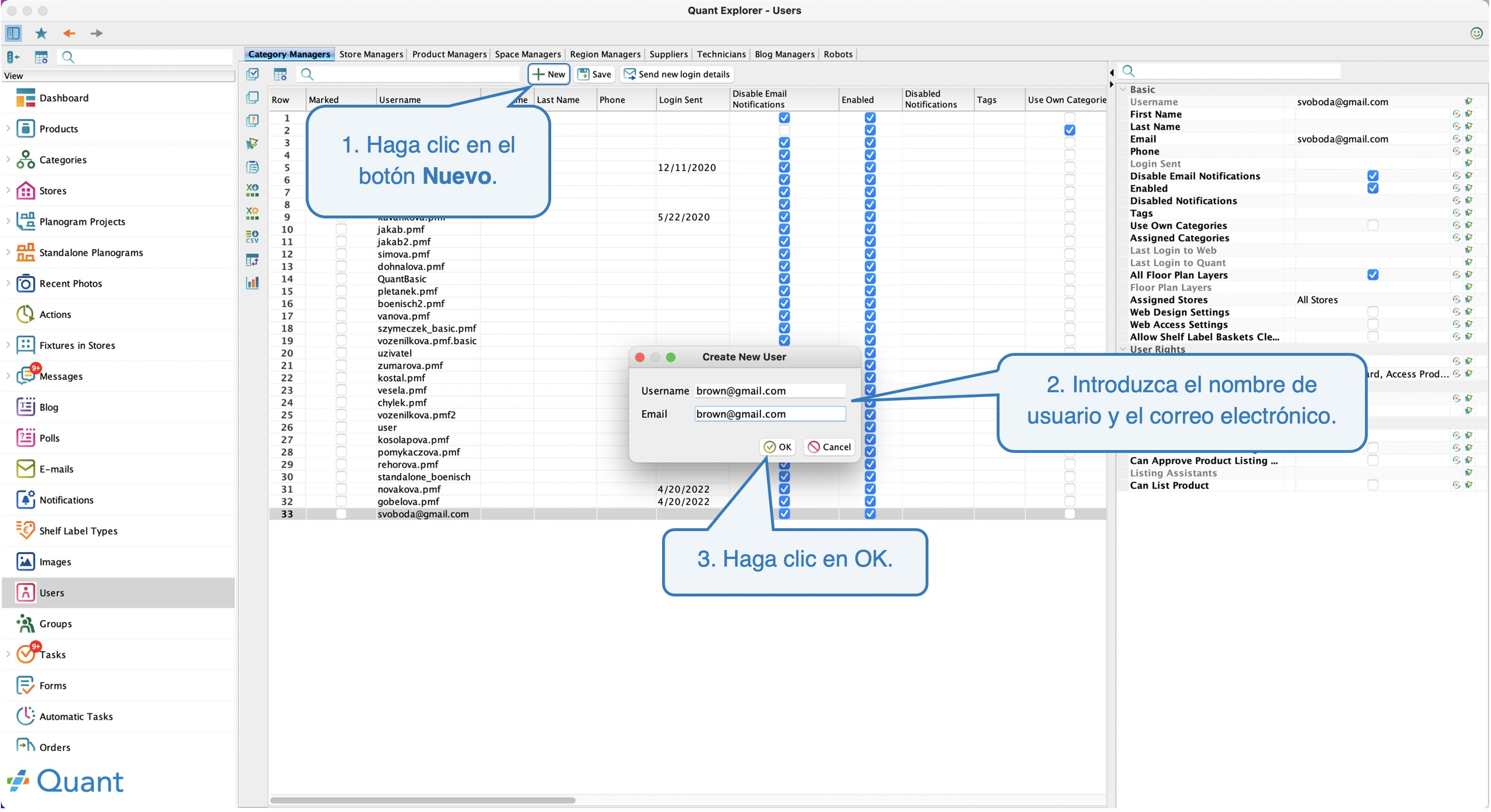 Creación de un nuevo usuario | Manual | Quant - Plataforma inteligente ...