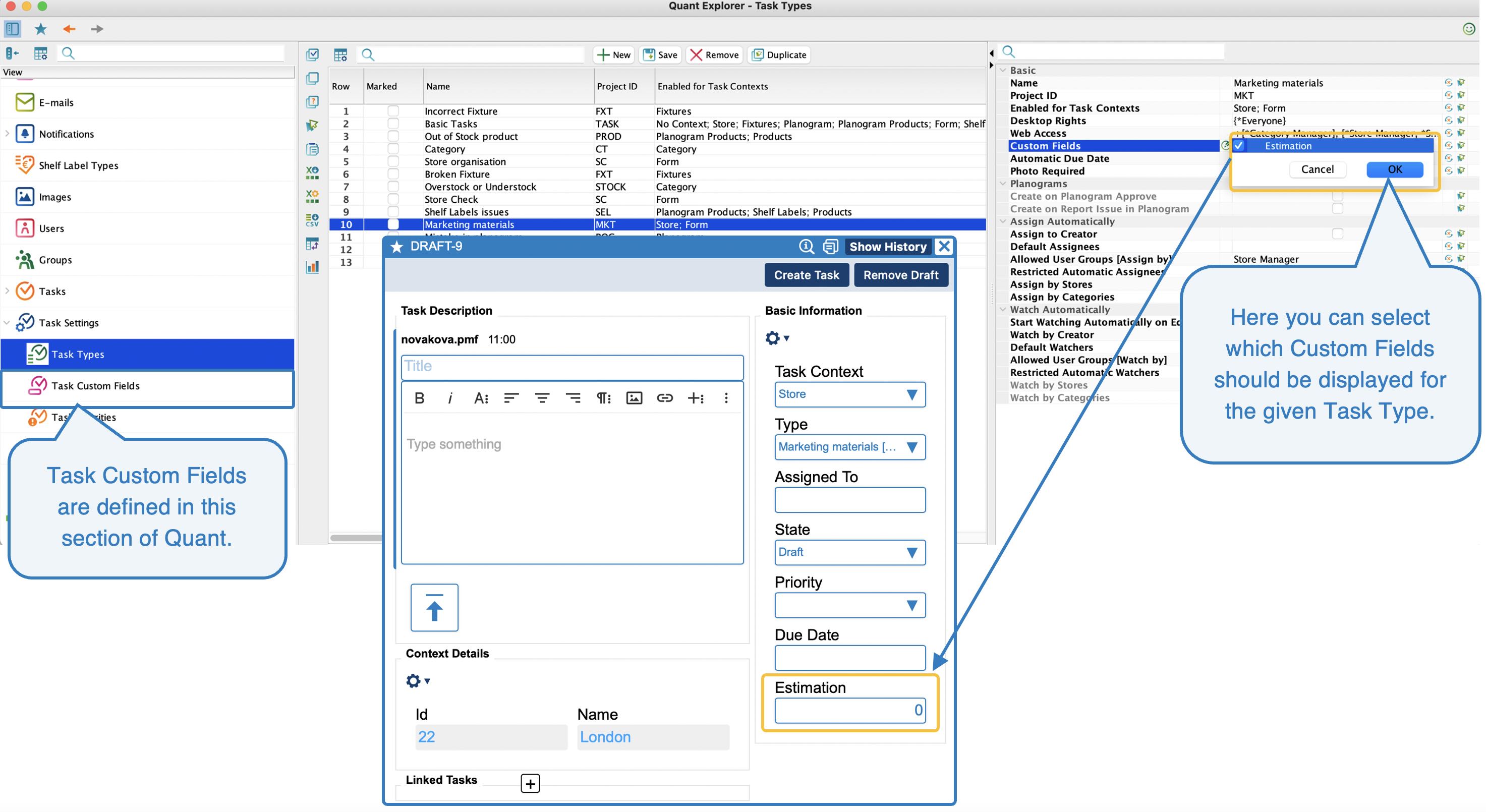 Task Types | Manuel | Quant - Gestion intelligente du retail