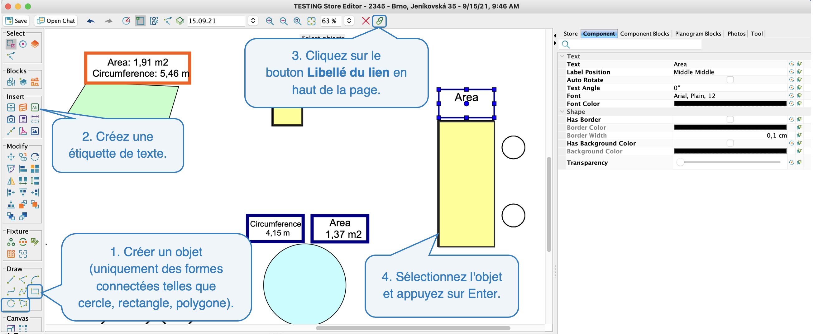 Calcul des surfaces et des circonférences d'objets | Manuel | Quant ...