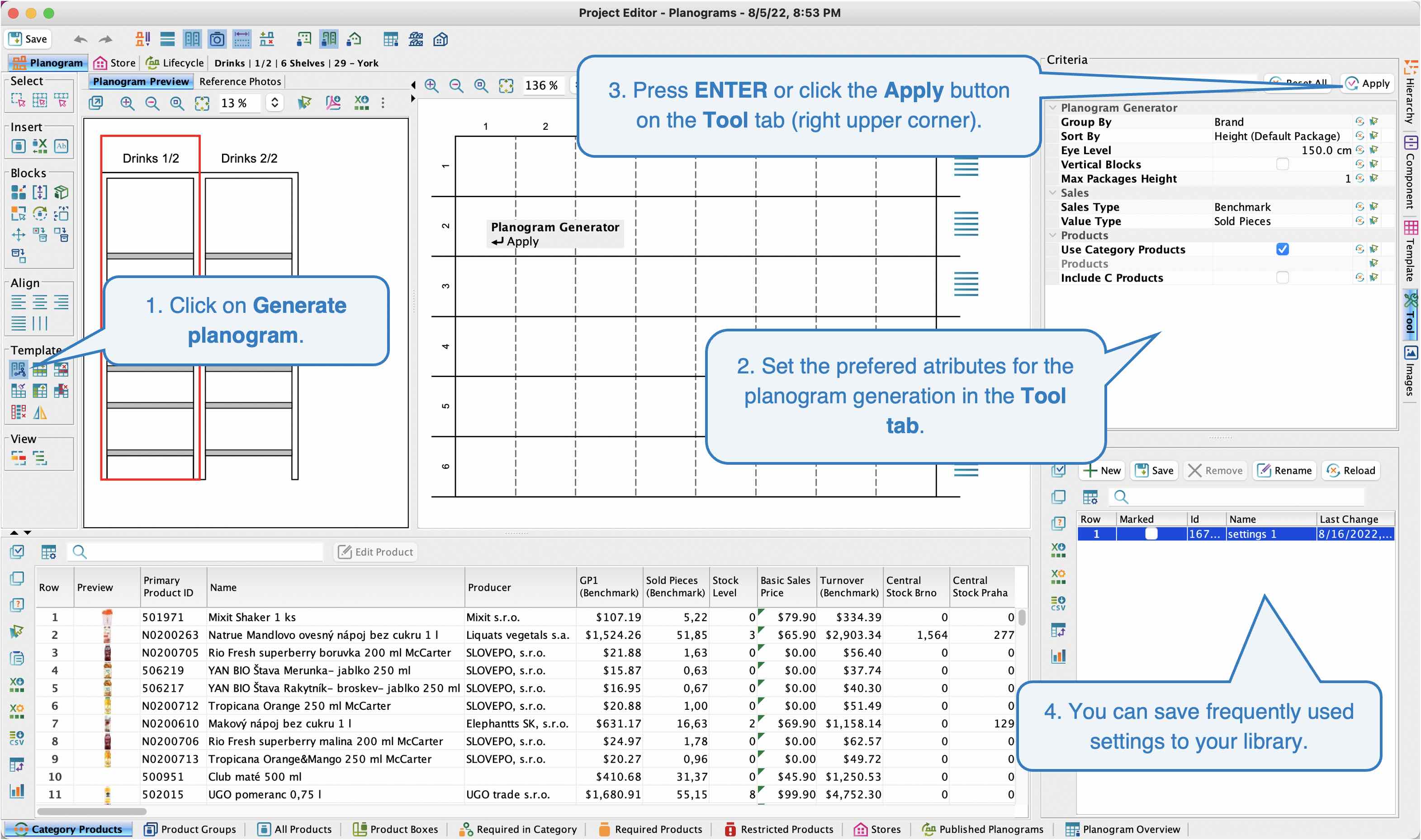 Planogram Generator | Manuale | Quant - una piattaforma intelligente ...