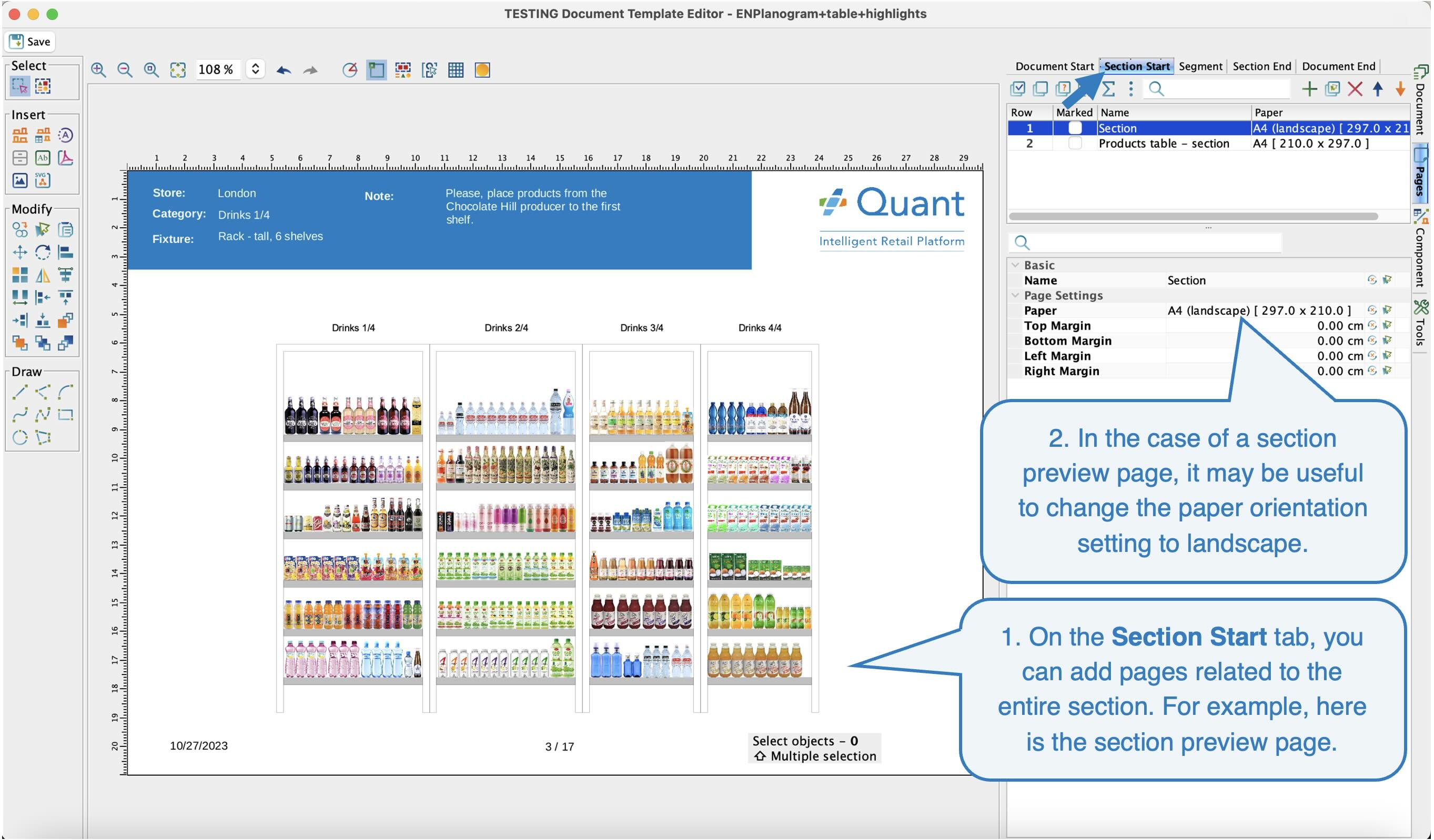 Published Planogram Document Template | Manuale | Quant - una ...