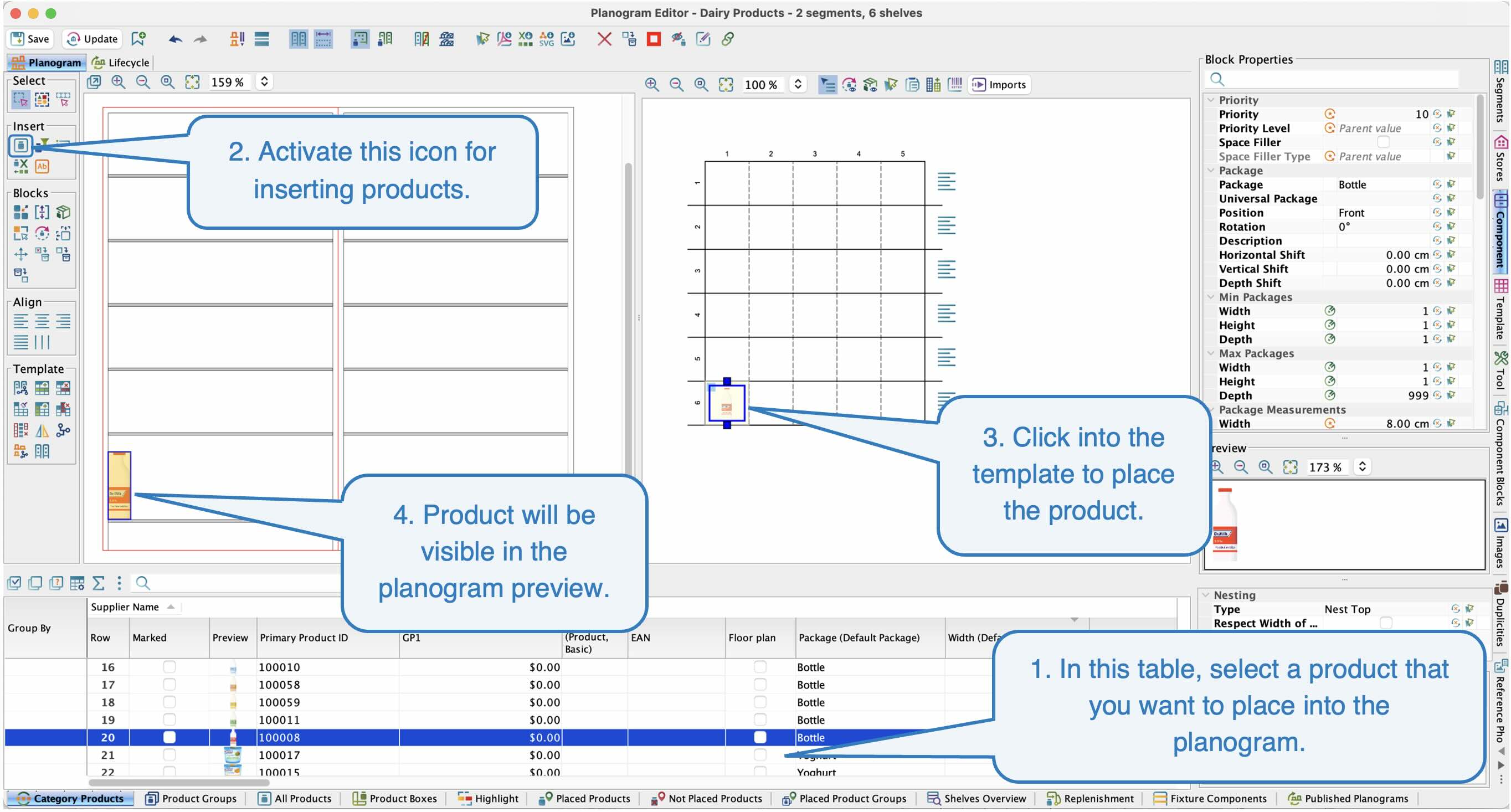 Filling the Planogram with Products | Manuale | Quant - una piattaforma ...