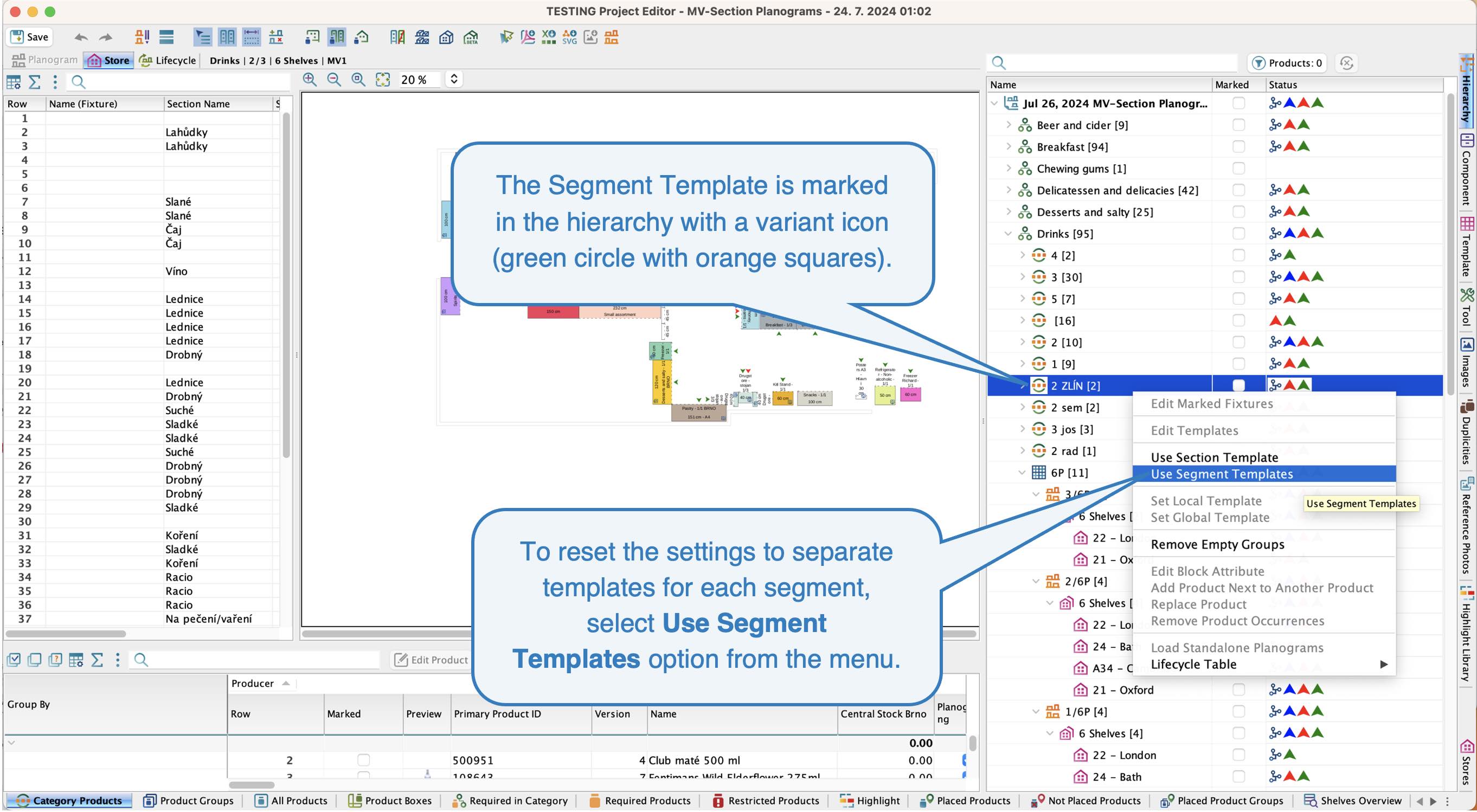 Planogram Section Templates | Manual | Quant - Intelligent Retail Platform